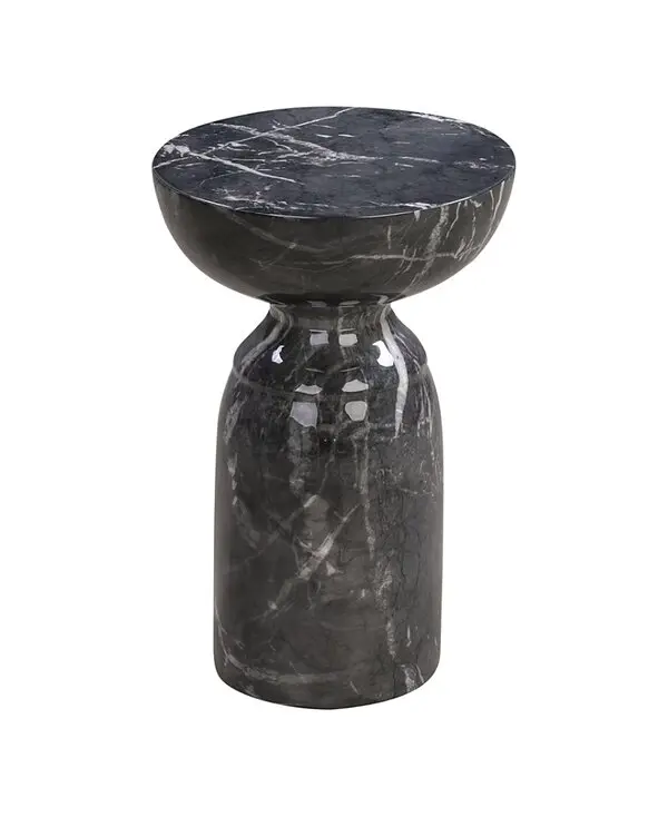 TOV FURNITURE Rue Marble Side Table - Black