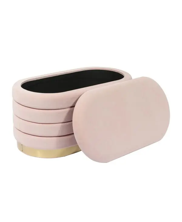 TOV FURNITURE Lillian Velvet Storage Bench - Pink