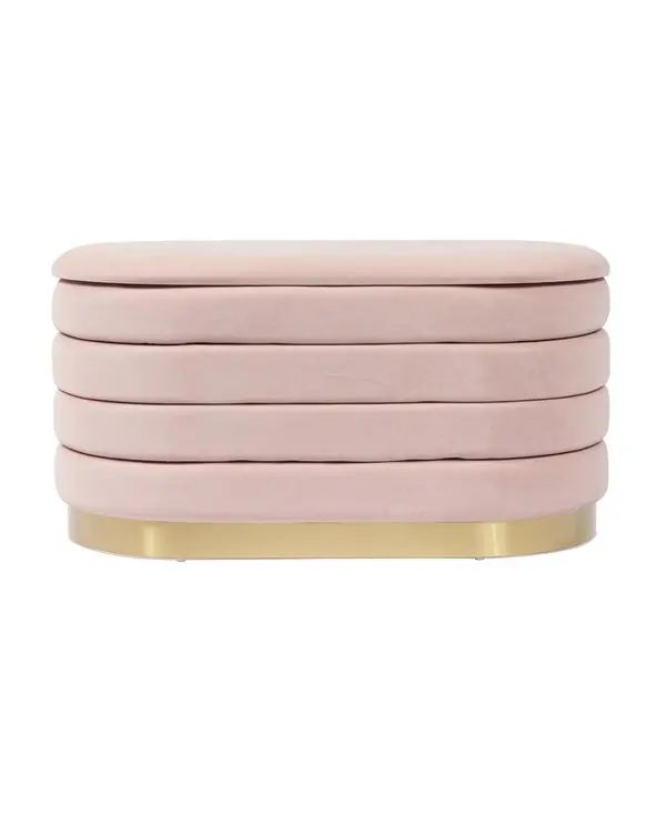 TOV FURNITURE Lillian Velvet Storage Bench - Pink