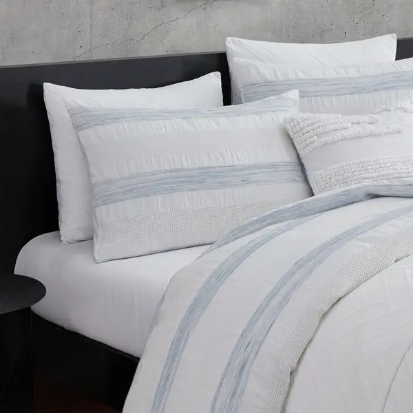 Dkny Waffle Stripe Duvet Cover Set, Full/queen