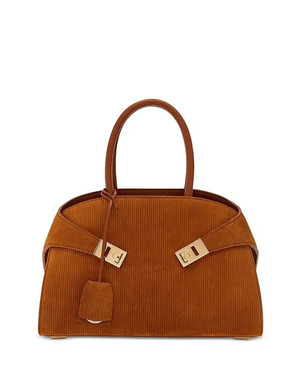 FERRAGAMO Hug Suede Handbag