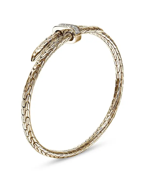 John Hardy 14k Yellow Diamond Spear Flex Cuff Bracelet - Gold