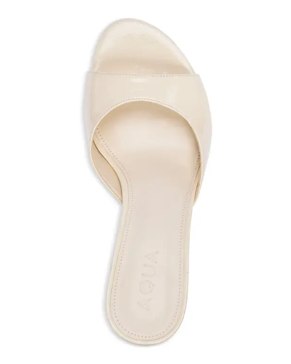 Aqua Shrn Patent Sandals - Bone