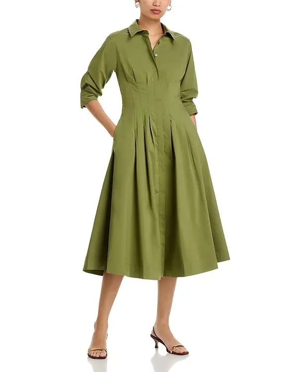 Simkhai Jazz Pintuck Midi Dress - Olive