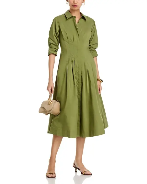 Simkhai Jazz Pintuck Midi Dress - Olive