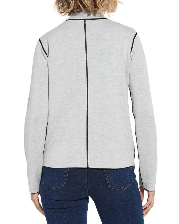 Lyssé Reversible Zip Up Cardigan - Black/ Grey