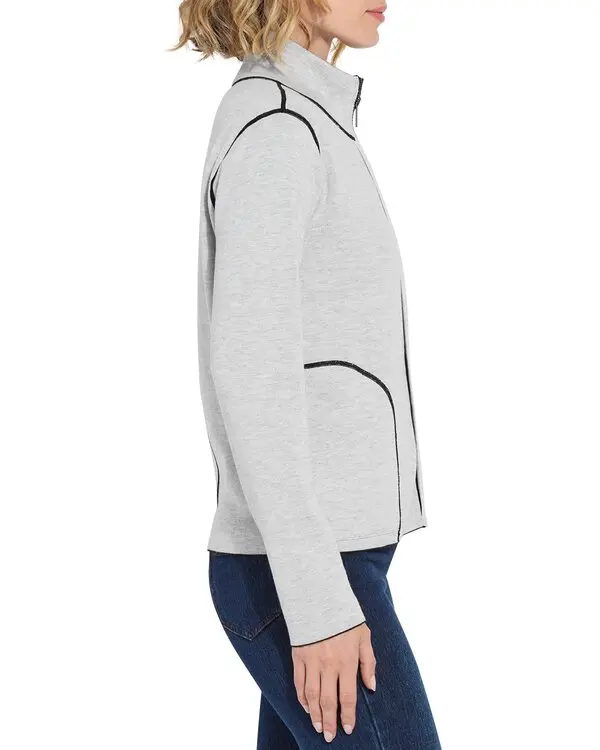 Lyssé Reversible Zip Up Cardigan - Black/ Grey
