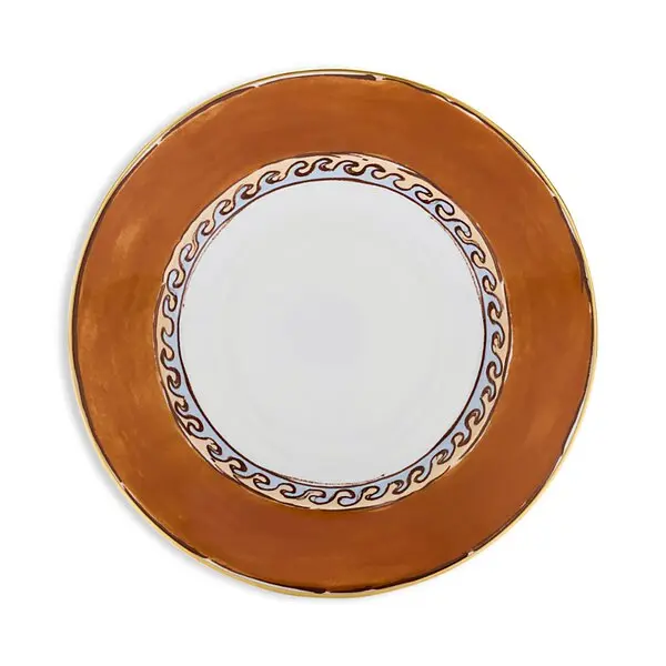 GINORI 1735 Il Viaggio Di Nettuno 9.5 Soup Plate, Impero - Brown Light Blue