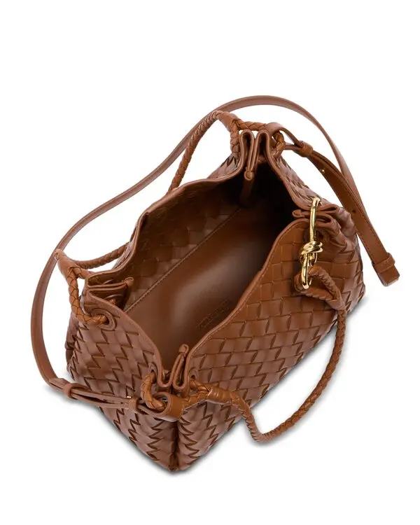 Bottega Veneta Parachute Leather Top Handle Bag - Tannin/gold