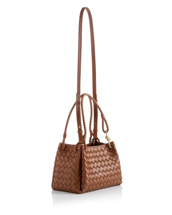 Bottega Veneta Parachute Leather Top Handle Bag - Tannin/gold