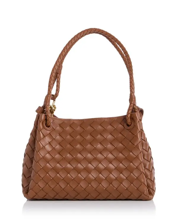 Bottega Veneta Parachute Leather Top Handle Bag - Tannin/gold