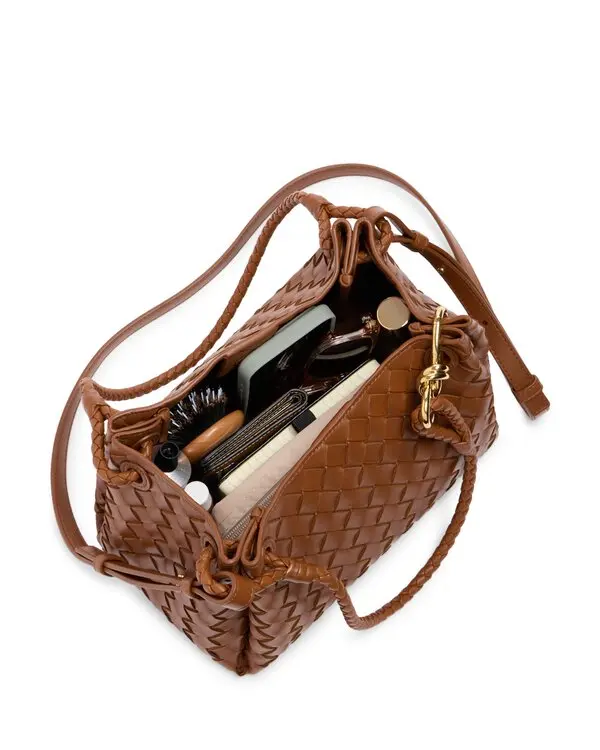 Bottega Veneta Parachute Leather Top Handle Bag - Tannin/gold