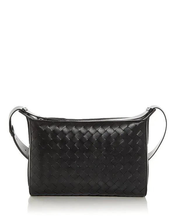 Bottega Veneta Intrecciato Leather Shoulder Bag - Nero