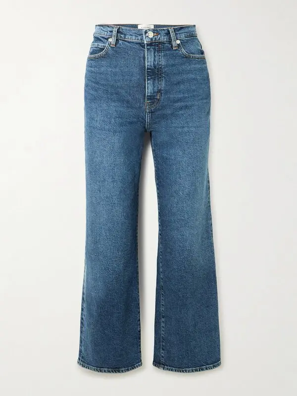 FRAME High Rise Wide Leg Jeans