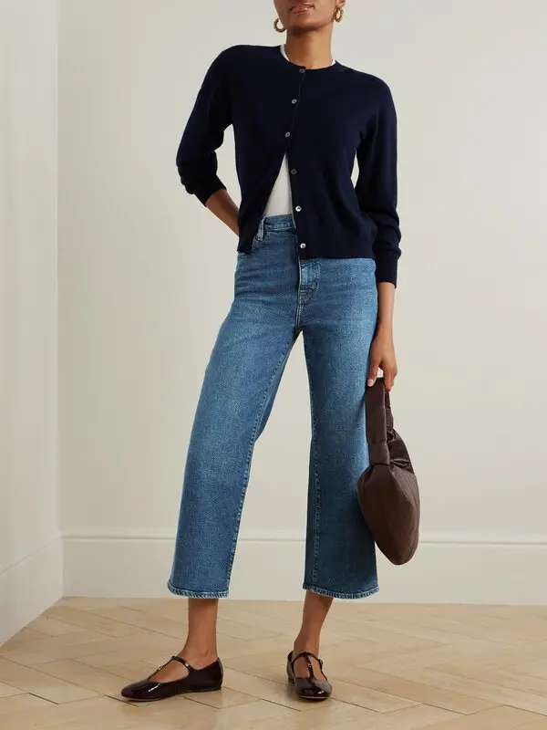 FRAME High Rise Wide Leg Jeans