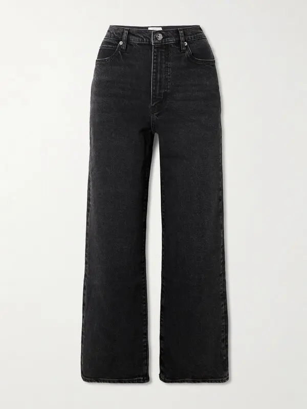 FRAME The Wide Cropped High-rise Wide-leg Jeans