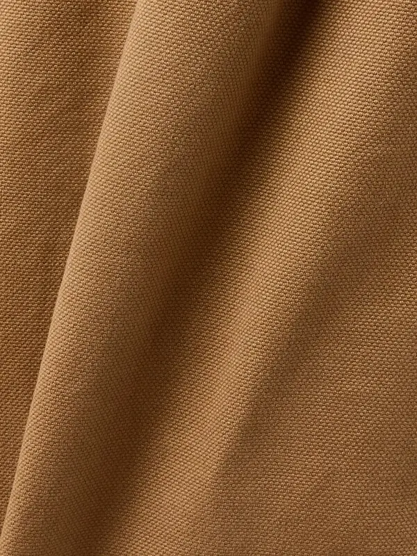 Chloé Pleated Cotton-canvas Straight-leg Trousers - Brown