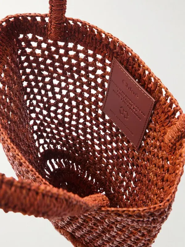 Chloé Embroidered Raffia Tote
