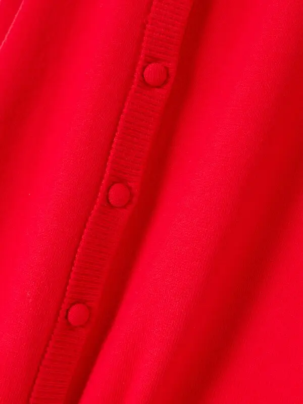 Victoria Beckham Ribbed Merino Wool-blend Midi Skirt - Red