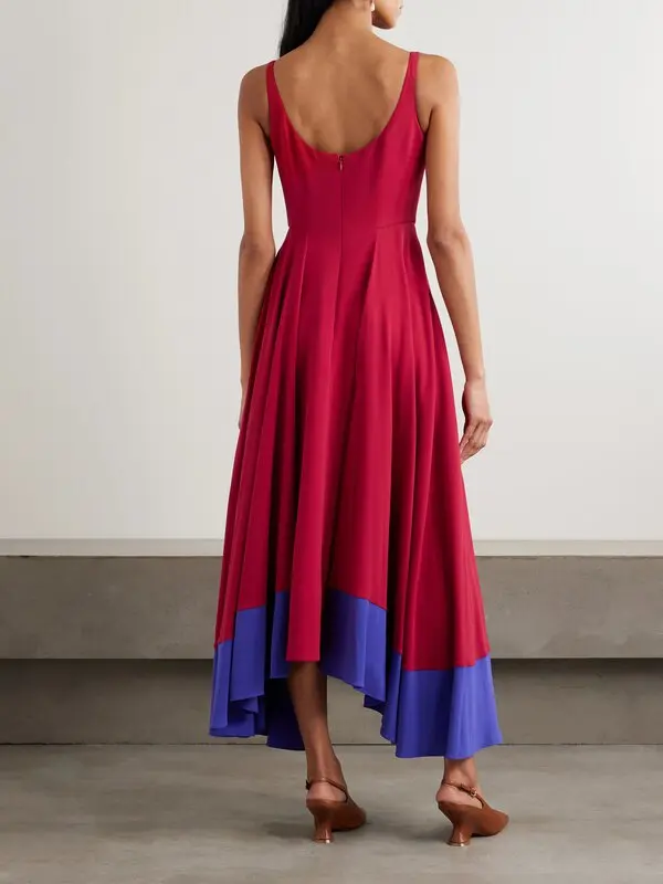 ROKSANDA Awn Asymmetric Two-tone Crepe Dress