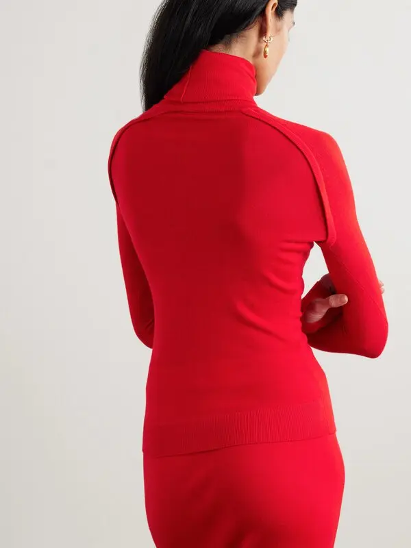 Victoria Beckham Laye Merino Wool Turtleneck Top