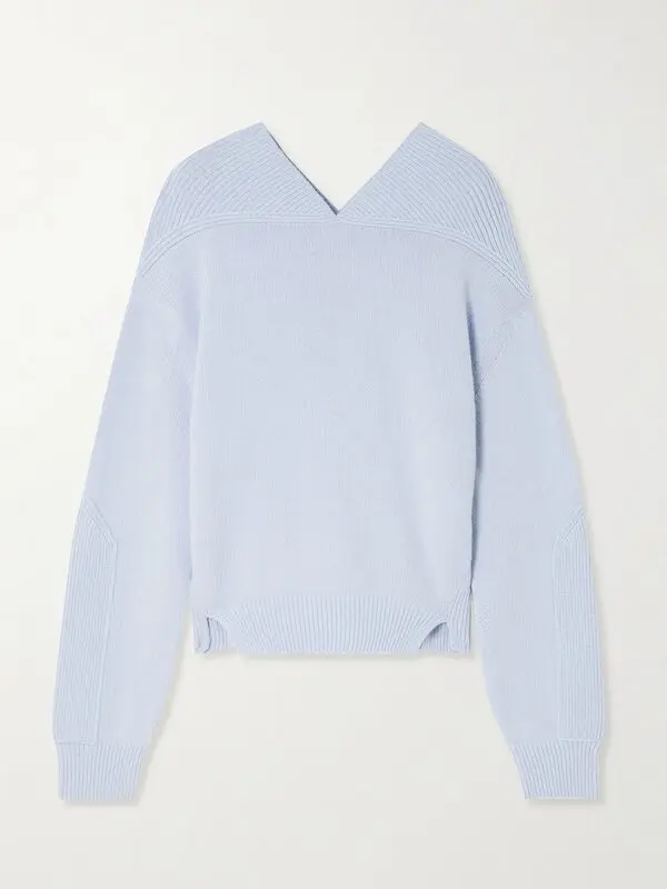 Victoria Beckham Ribbed Wool And Cashmere-blend Sweater