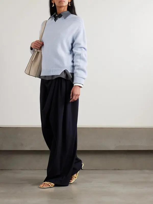 Victoria Beckham Ribbed Wool And Cashmere-blend Sweater