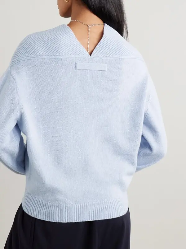 Victoria Beckham Ribbed Wool And Cashmere-blend Sweater