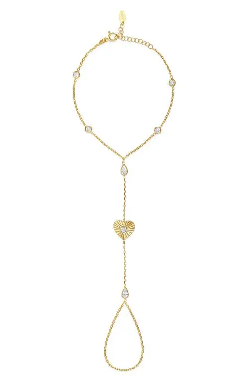 SHYMI Fluted Heart Hand Chain - Gold