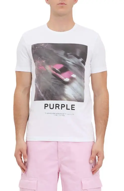 PURPLE BRAND Clean Jersey Graphic T-shirt - White