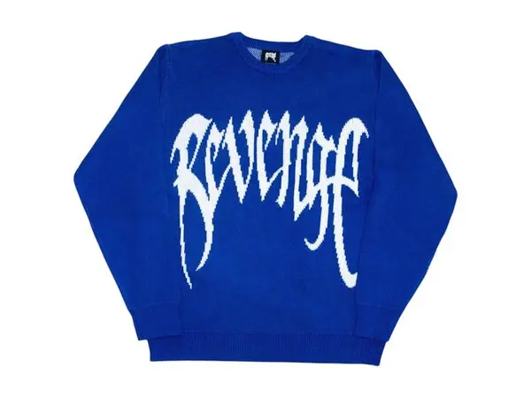 REVENGE Knit Arc Logo Sweater - Blue