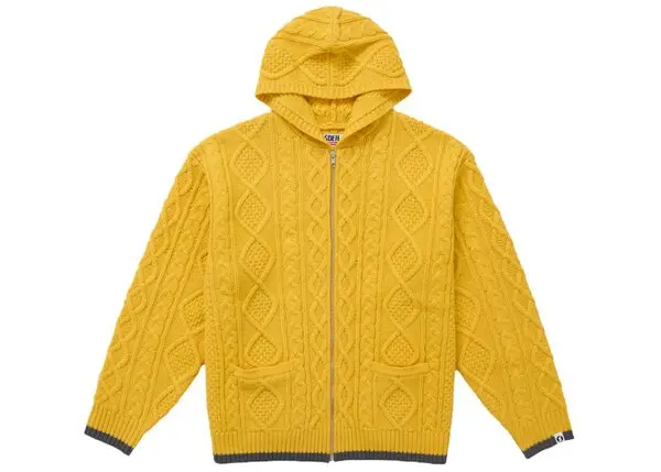 Supreme Zip-up Hooded Sweater - Yellow