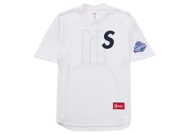 Supreme Logo Baseball Henley - White