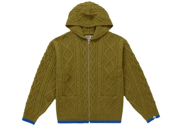 Supreme Zip Up Hooded Sweater - Olive