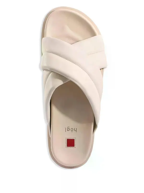 HOGL Tessa Cross-strap Slide Sandals - Neutrals