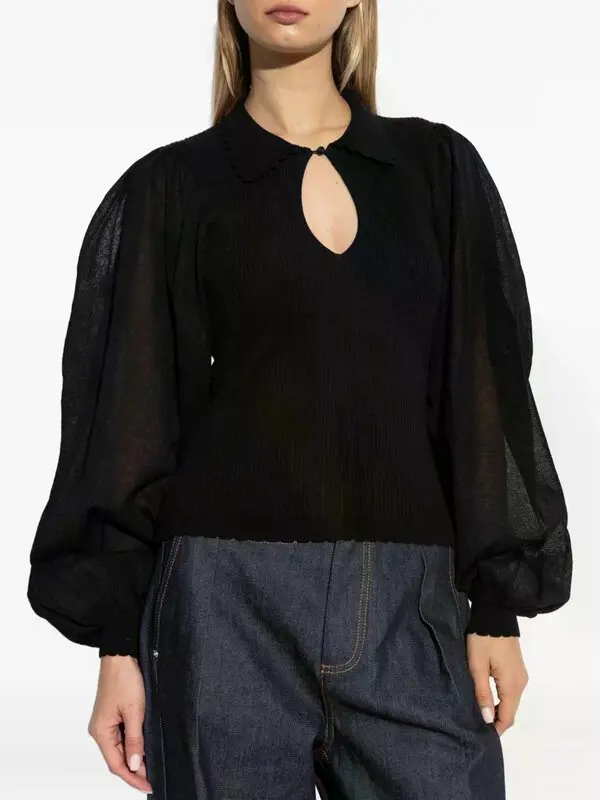 Munthe Puff-sleeve Keyhole Top