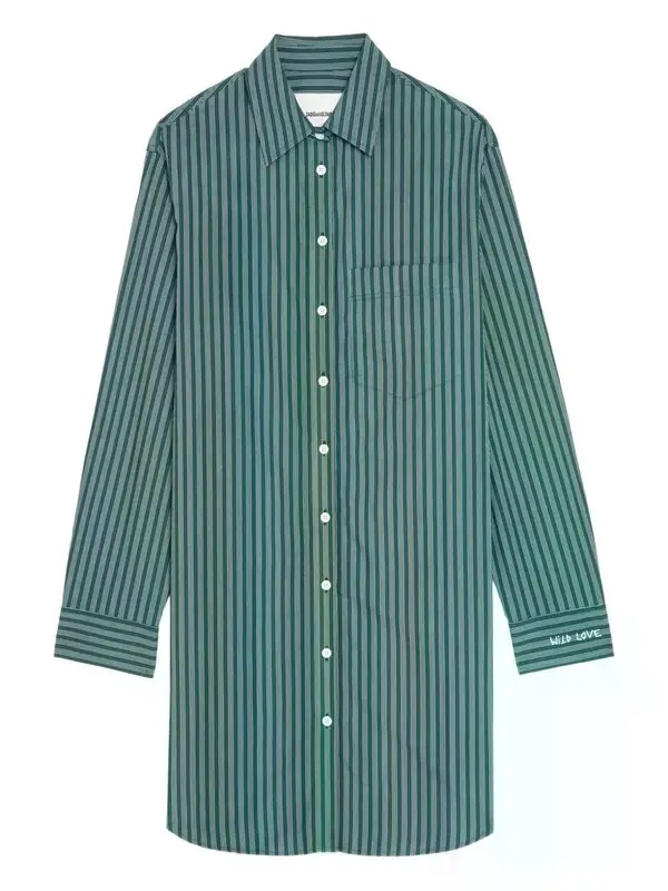 Zadig&Voltaire Striped Shirt Mini Dress - Green