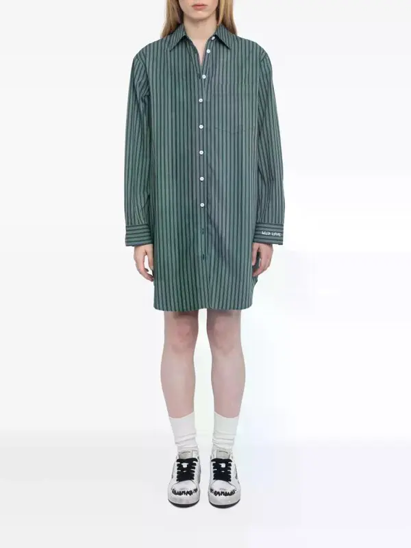 Zadig&Voltaire Striped Shirt Mini Dress - Green