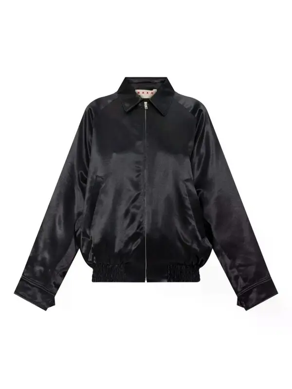 Marni Satin Bomber Jacket - Black