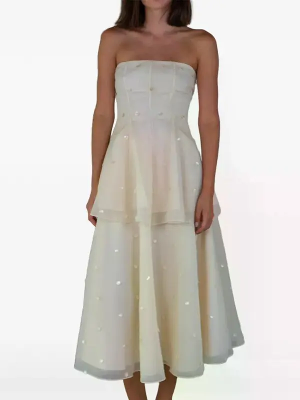 Azeeza Sable Mini Strapless Dress - Neutrals