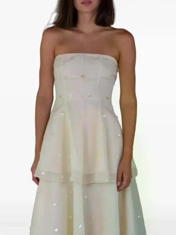 Azeeza Sable Mini Strapless Dress - Neutrals