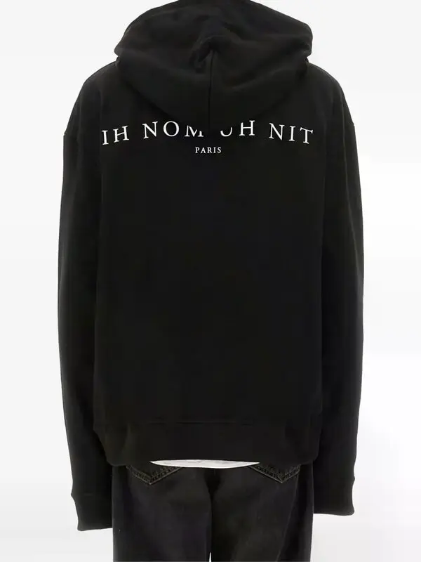 IH NOM UH NIT Leopard-print Graphic Hoodie - Black