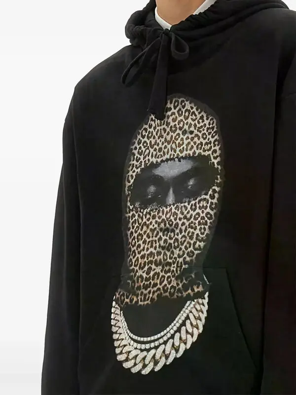IH NOM UH NIT Leopard-print Graphic Hoodie - Black