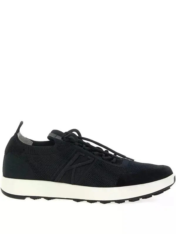 Kiton Mesh-paneled Lace-up Sneakers - Black