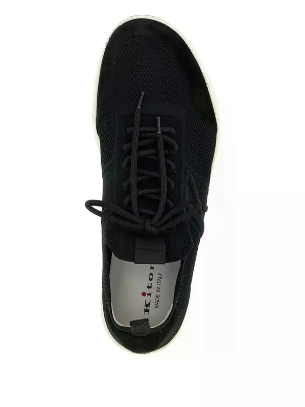 Kiton Mesh-paneled Lace-up Sneakers - Black