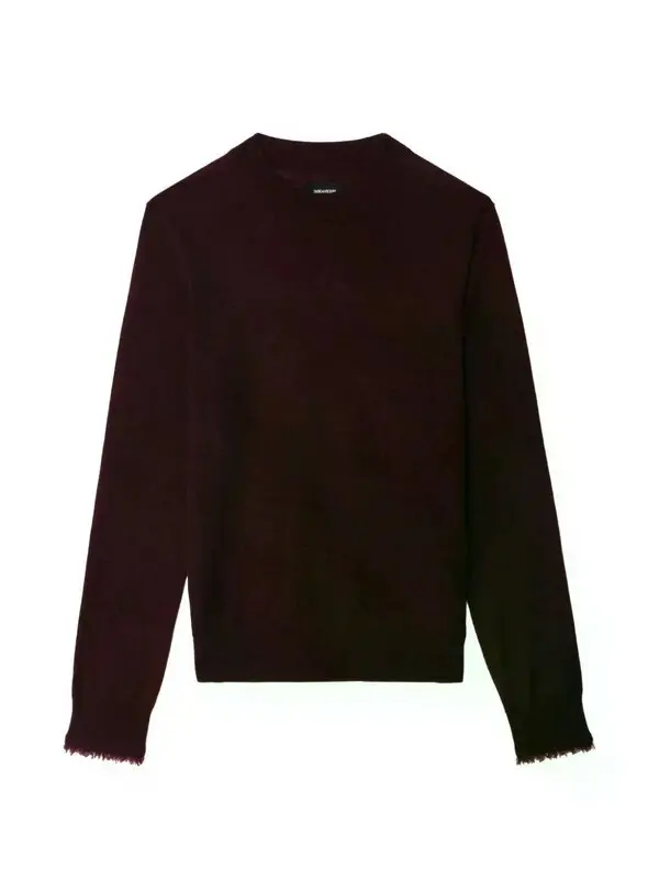 Zadig&Voltaire Ivy Frayed-cuffs Crew-neck Sweater - Red