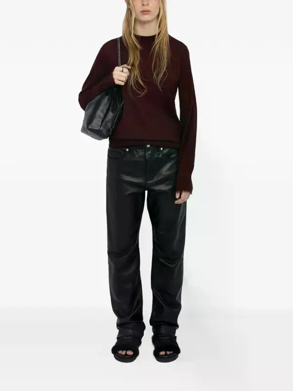 Zadig&Voltaire Ivy Frayed-cuffs Crew-neck Sweater - Red