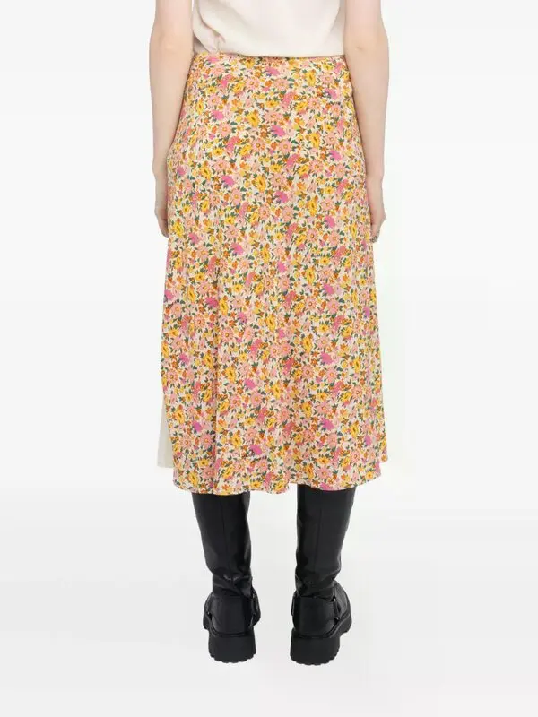 Zadig&Voltaire Floral Print Midi Skirt - Orange