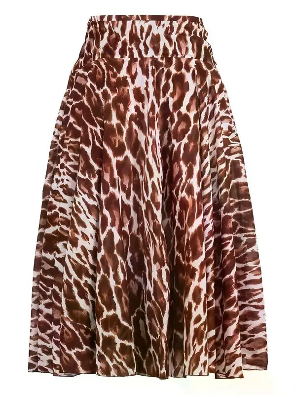 Samantha Sung Aster Leopard-print Midi Skirt