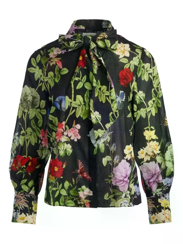 Alice + Olivia Lloyd Floral-print Shirt - Black